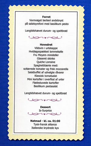 Menu kort - Do It Yourself debatten - Bryllupsklar.dk